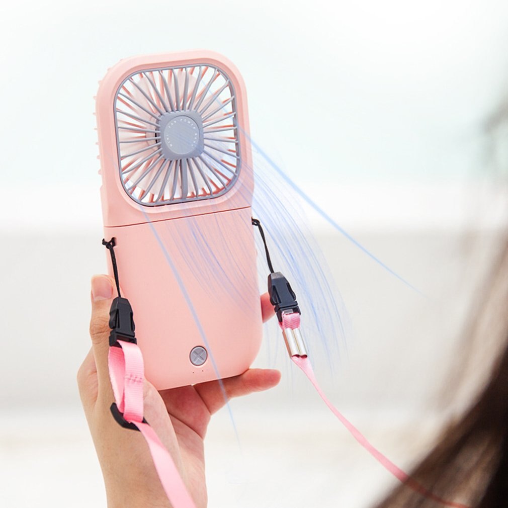 Folding hanging neck fan desktop USB mute charging... – Grandado