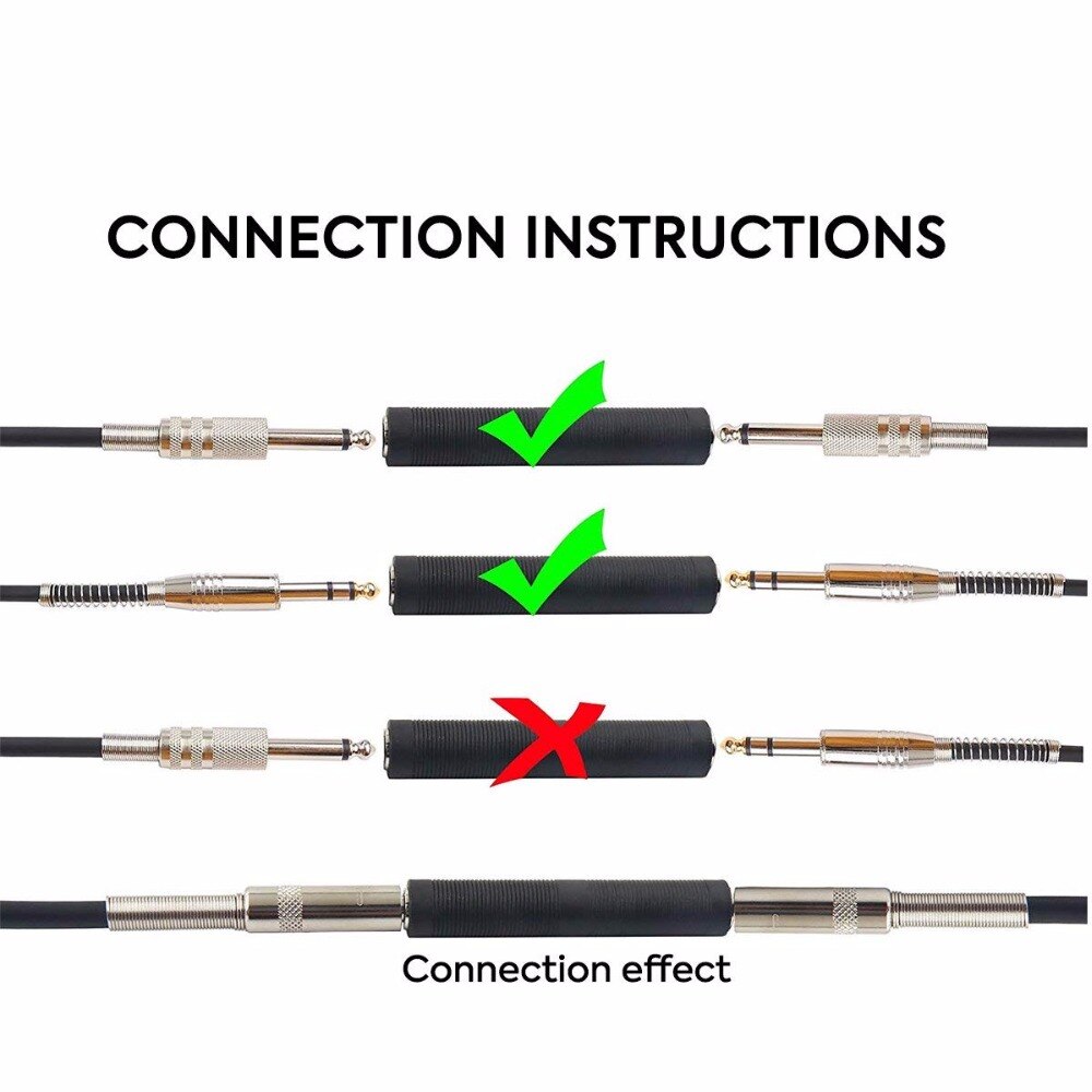 2pcs/lot 1/4 Inch TRS/TS Female to Female Coupler,... – Grandado