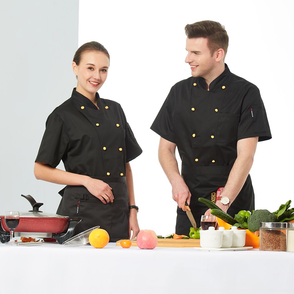 Camisa de chef de manga corta, transpirable, para ... – Grandado