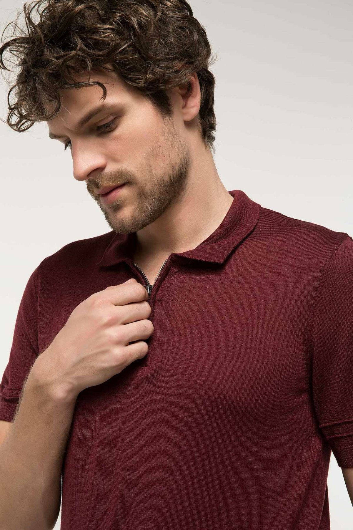 DeFacto Man Polo Shirt Casual Male Zipper Polo Shi... – Grandado