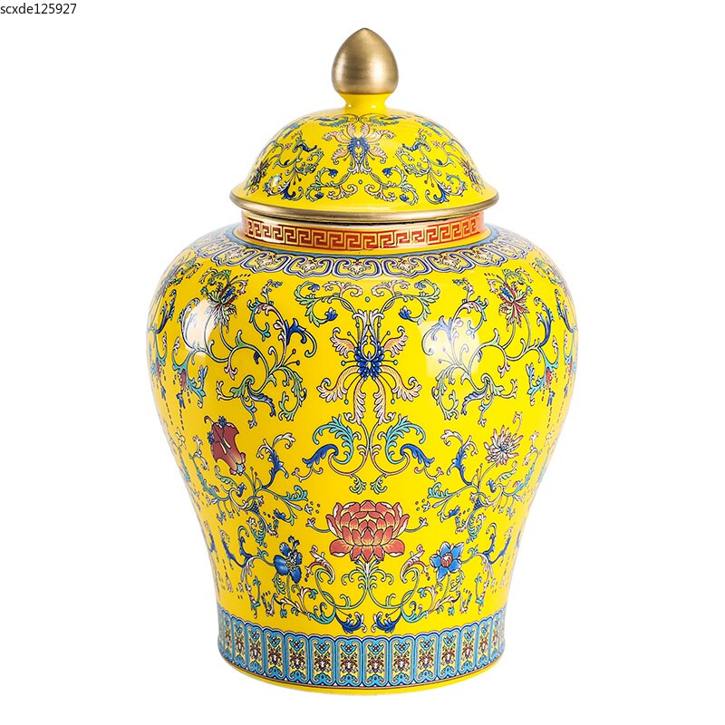 Painted Flower Ceramic Tea Caddy Art Flower Vase L... – Grandado