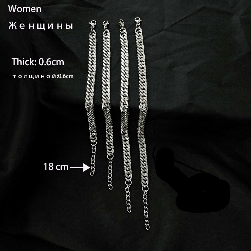 modisch 8mm Breite kubanisch Verknüpfung Kette Paa... – Grandado