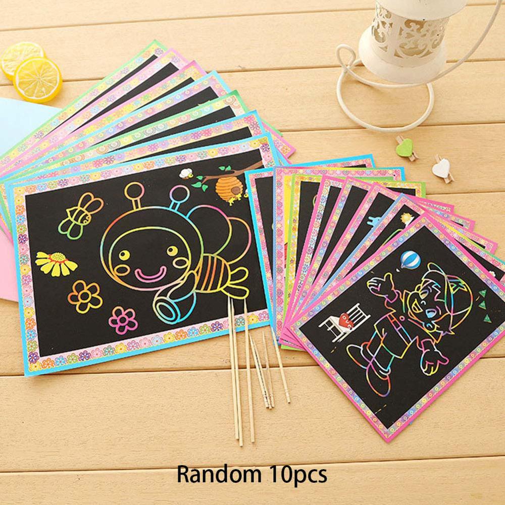 10Pcs Magic Scraping Papers Art Doodle Pad Childre... – Grandado