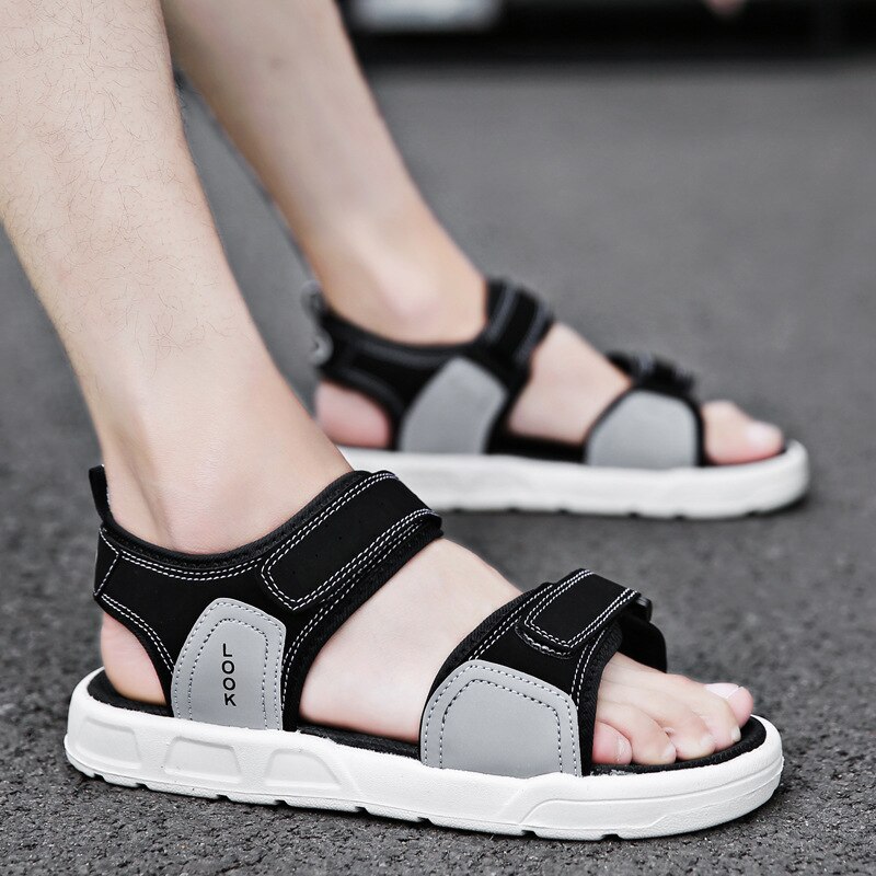 Fritid sommarsandaler för män canvas basband fram ... – Grandado