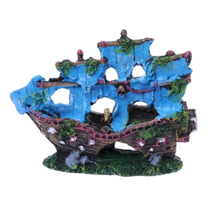 Aquarium Ornament Resin Sailing Boat Sunk Ship Fis... – Vicedeal