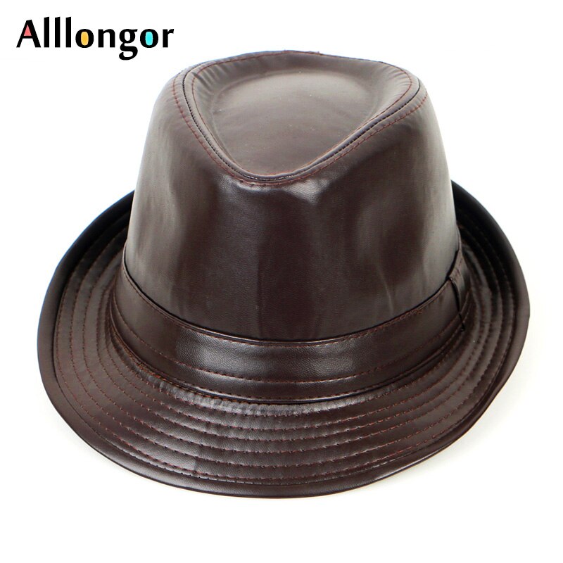 Pu Leather Gentleman Fedora Hat Men Autumn 2022 Fe Grandado pu-leather-gentleman-fedora-hat-men-autumn-2022-fe-grandado