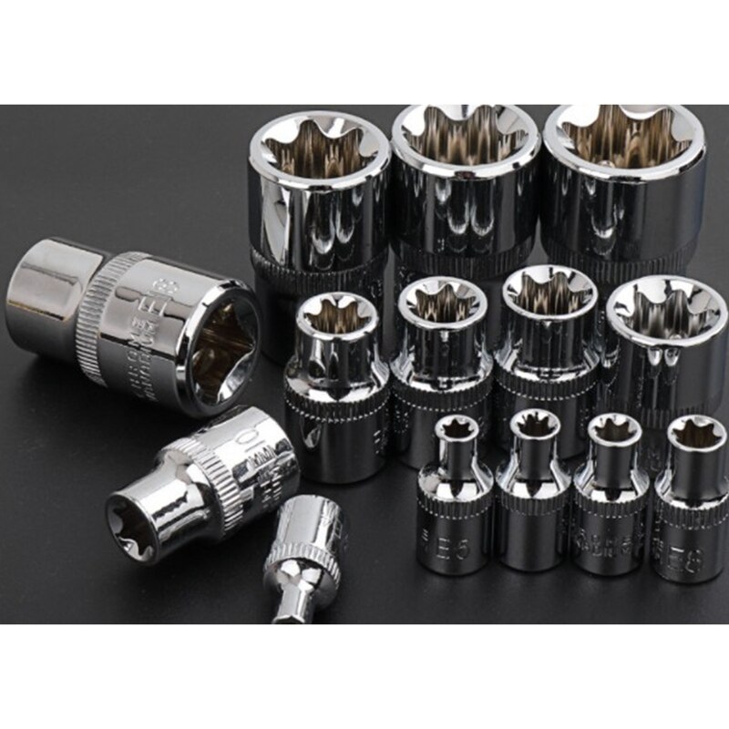 14Pc 1/4 3/8 1/2 Torx Star Socket Set Adapter E Ty... – Vicedeal