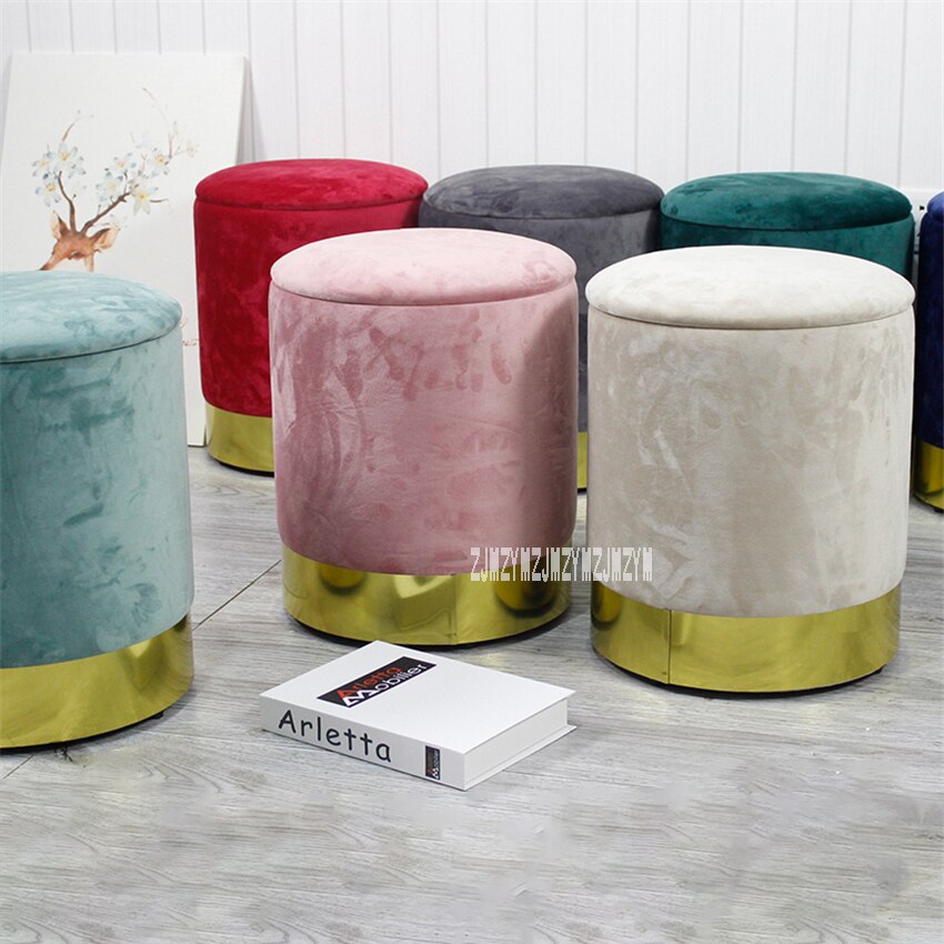 Modern Round Sofa Makeup Stool Tea Table Storage S... – Grandado
