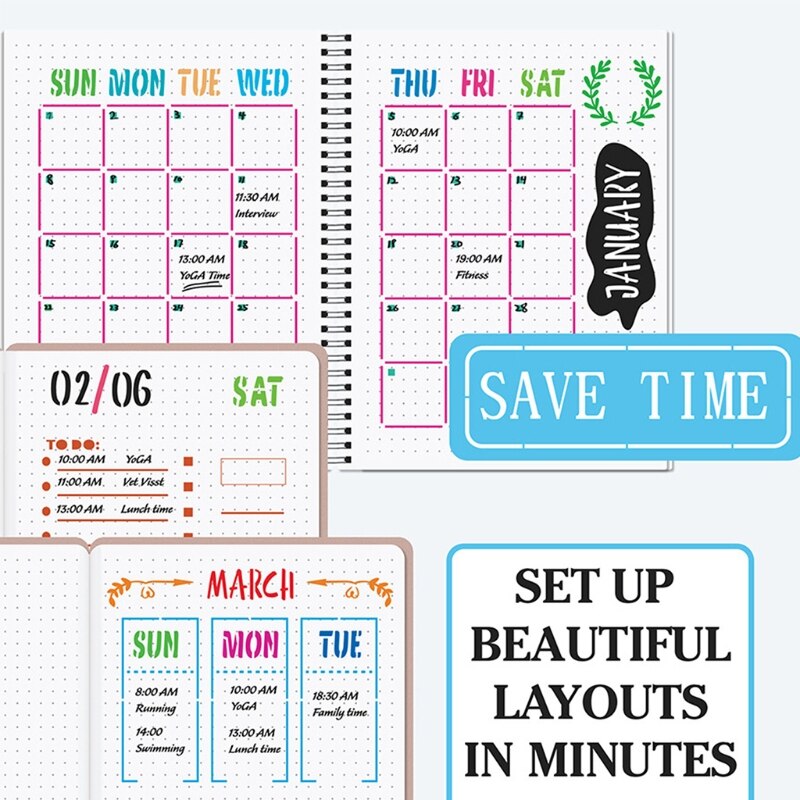 16pcs Plastic Journal Stencils Template for Journa... – Grandado