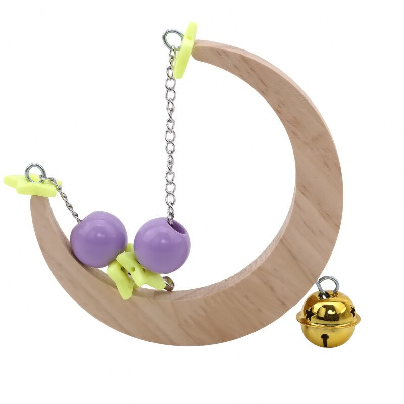 Natural Wood Birds Accessories Moon Shaped Funny B... – Vicedeal