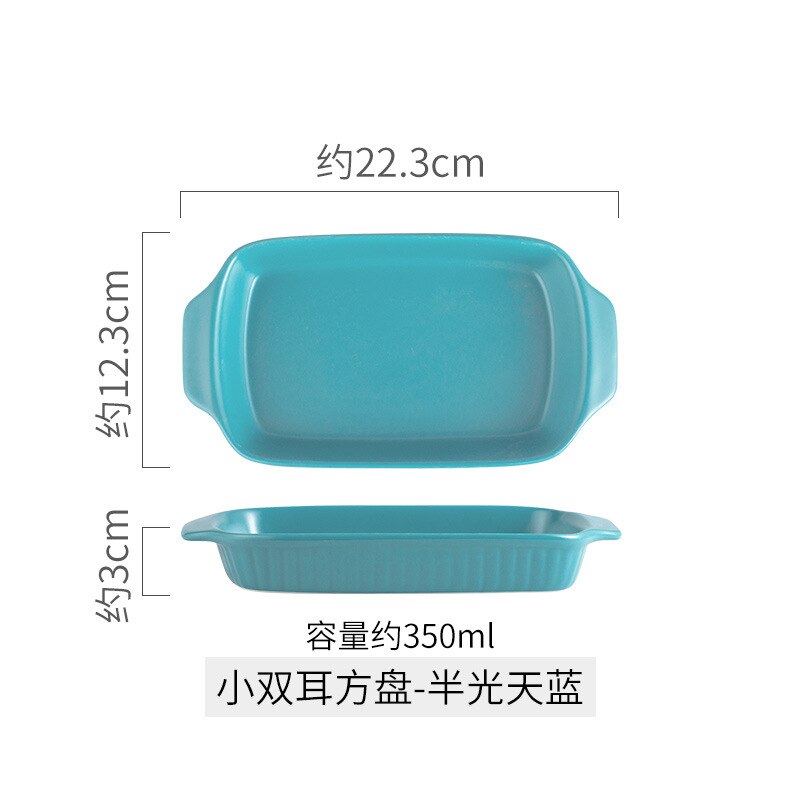 Colorful ceramic rectangular baking tray baking tr... – Vicedeal