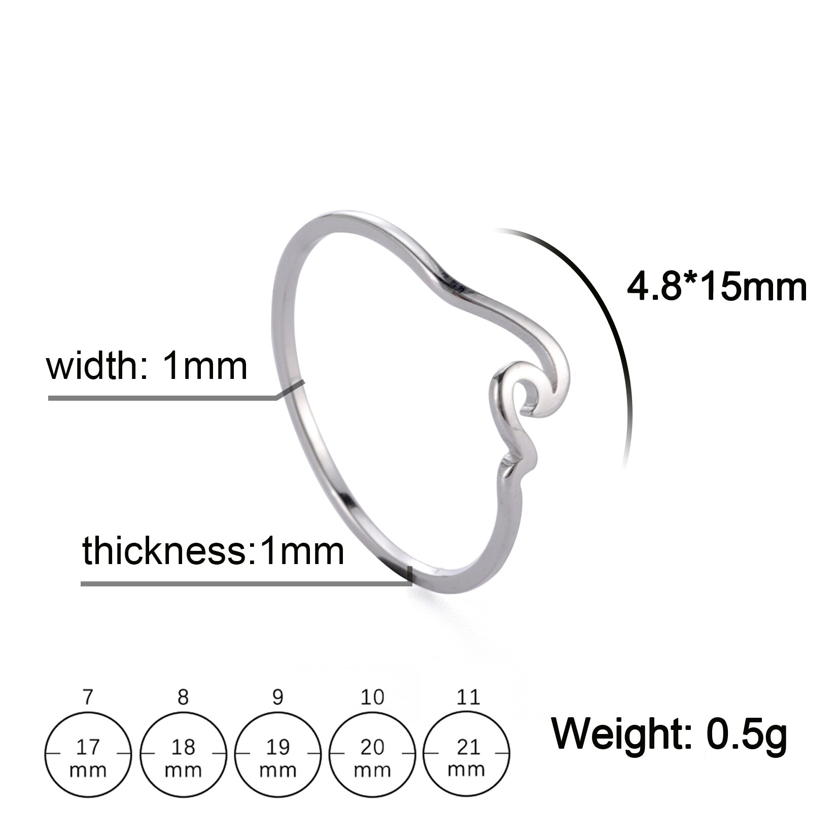 Unift-anillo de acero inoxidable con ondas simples... – Grandado