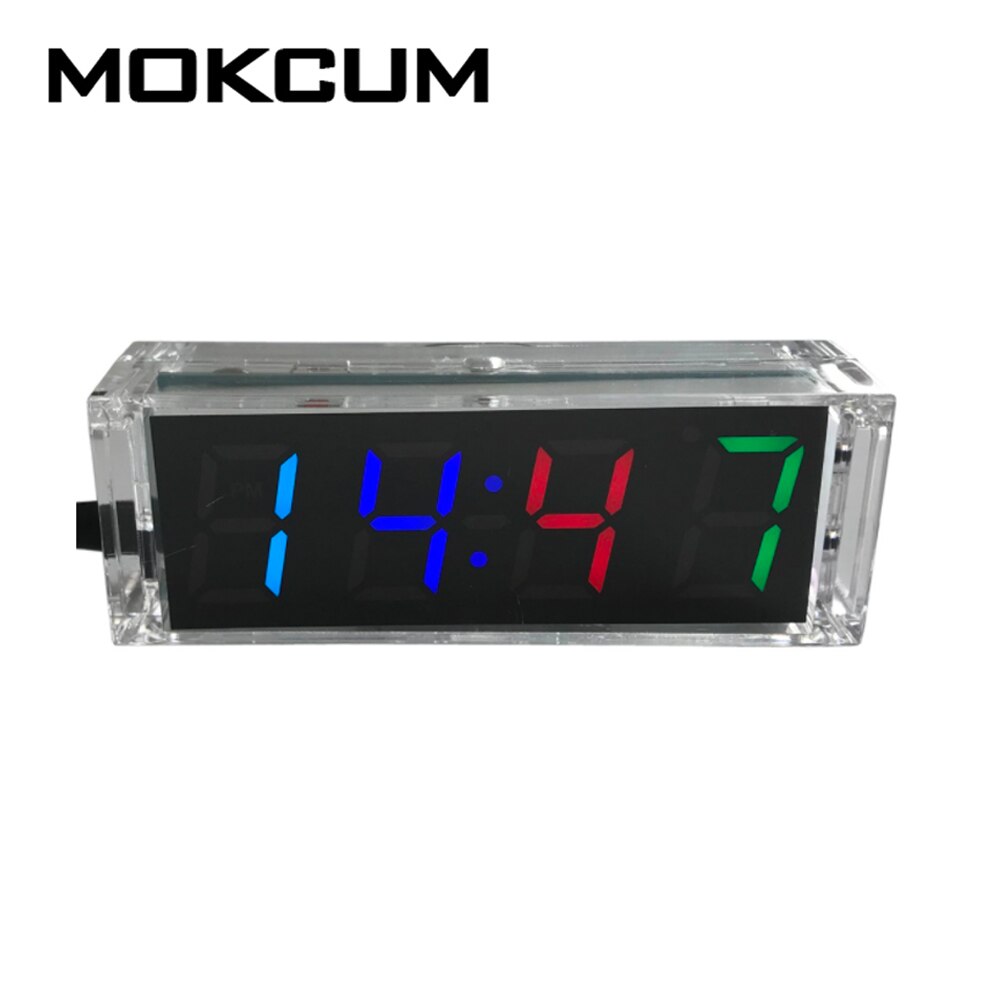 DC 5V RGB 4Bit Digital Electronic Clock DIY Kit Te... – Vicedeal