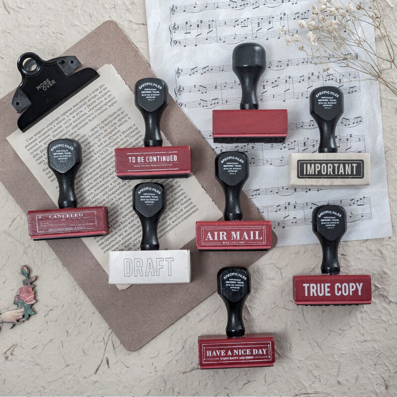 Vintage English Label Tag Postmark Wood Stamp DIY ... – Grandado