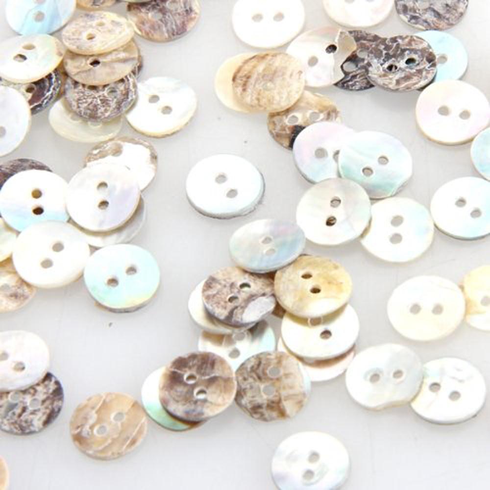 100 Mother of Pearl MOP Round Shell Sewing Buttons... – Vicedeal