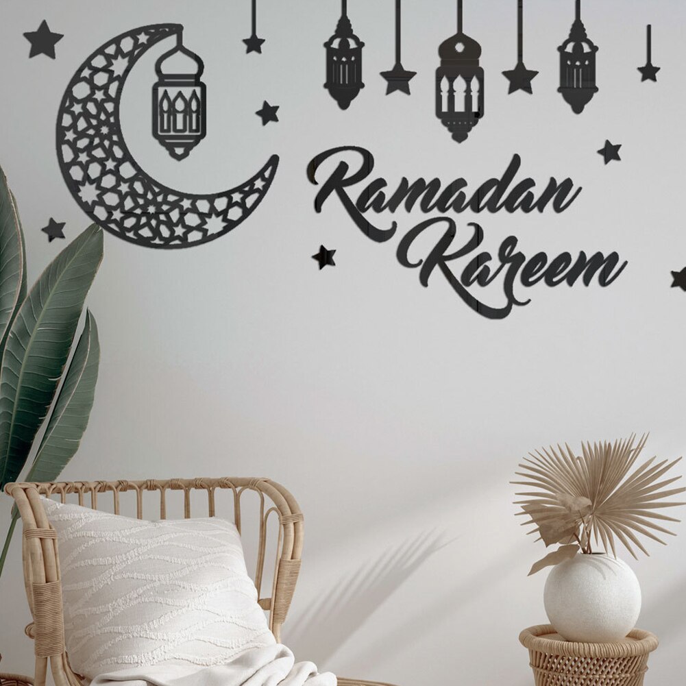 Eid Mubarak Wall Stickers Acrylic Mirror Decal Mus... – Grandado