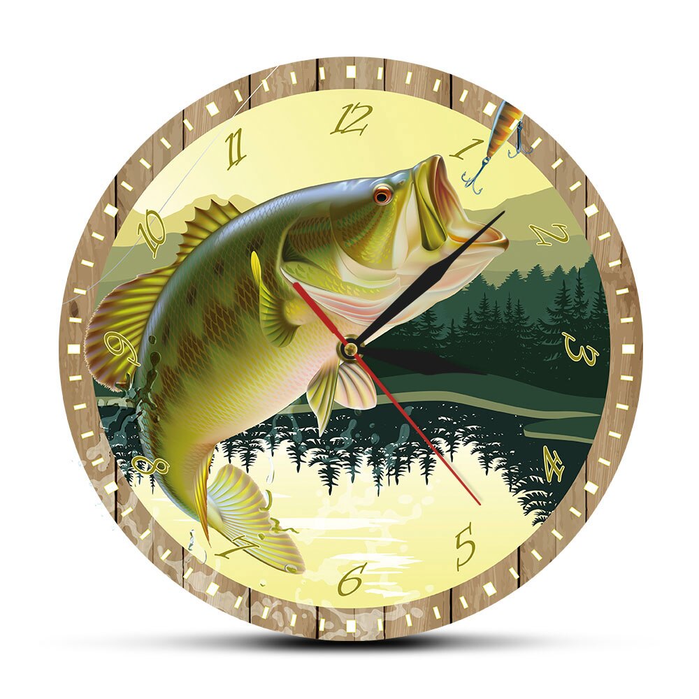 It's Fish O'Clock Fisherman Man Cave Bass Lure Ful... – Grandado