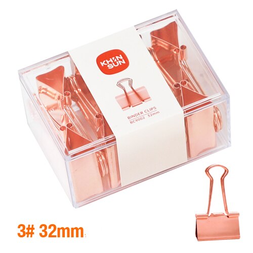 Khinsun Effen Kleur Rose Gold Metal Bindmiddel Cli... – Grandado