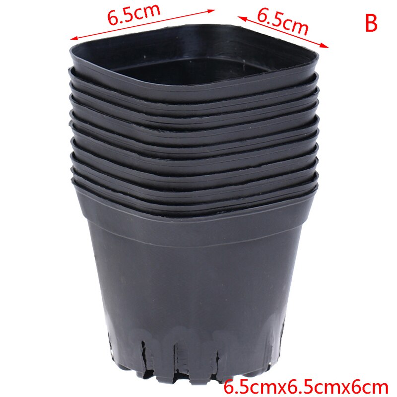10 Pcs Black Color Flower Pots Planters Pot Trays ... – Grandado