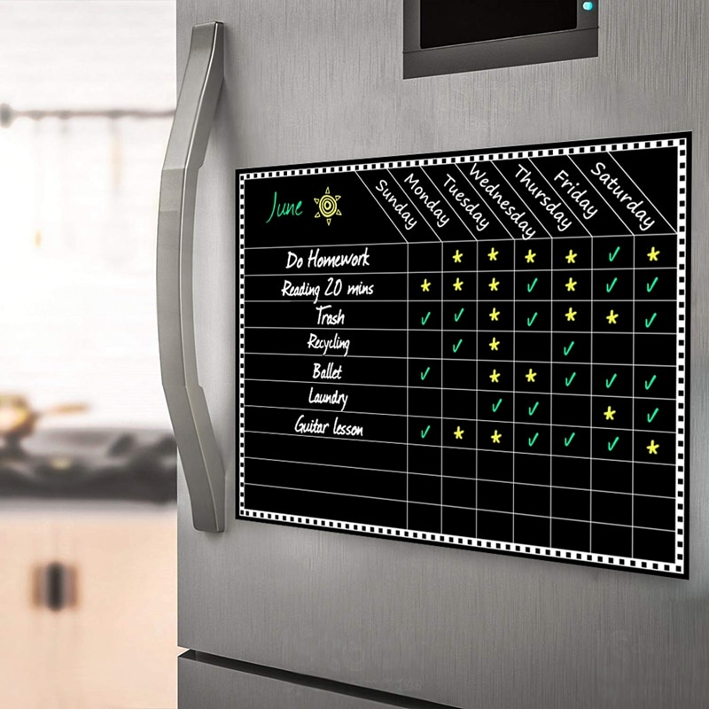 1 Set Black netic Menu Board Weekly Meal Planner D... – Grandado