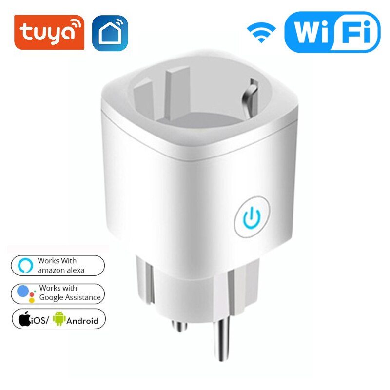 Tuya 16A WiFi EU Smart Plug Socket Remote Voice Co... – Grandado