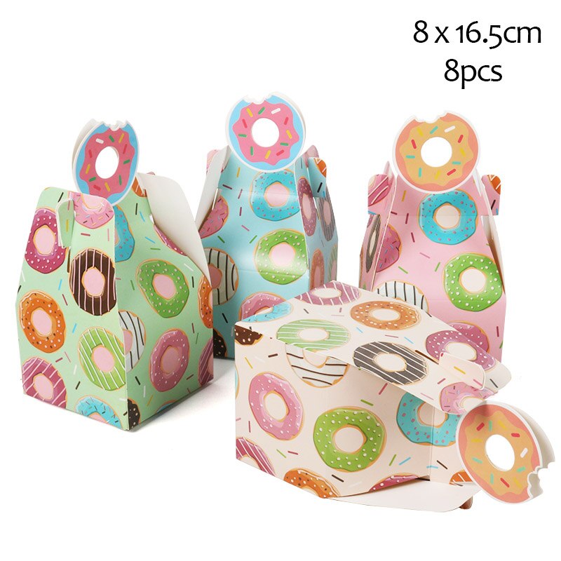 8pcs donut pattern box candy boxes donut printed p... – Vicedeal