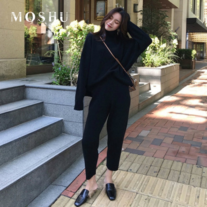 2 Pieces Set Women Knitted Suit Winter Autumn Trac... – Grandado