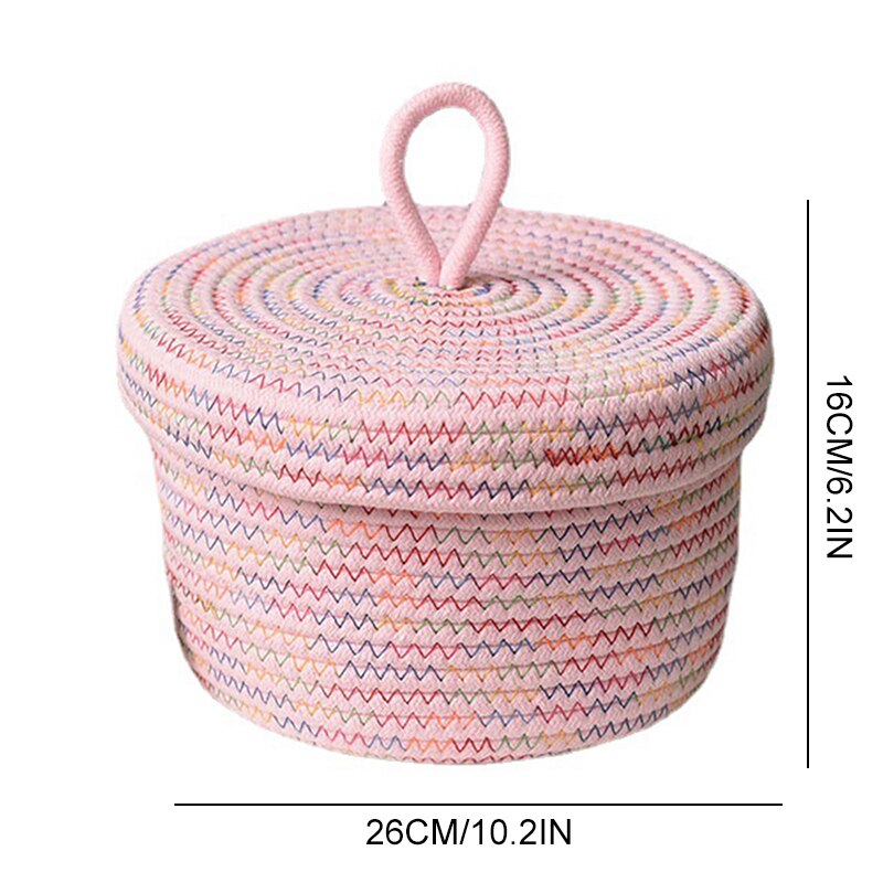 Cotton rope storage basket Baskets with Lids Woven... – Grandado
