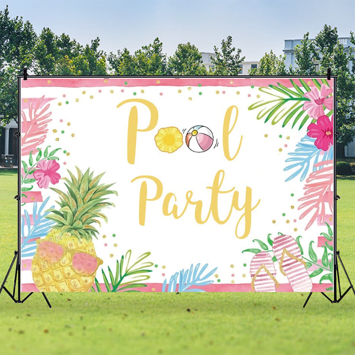 Aloha Birthday Party Backdrop Hawaii Tropical Flam... – Grandado