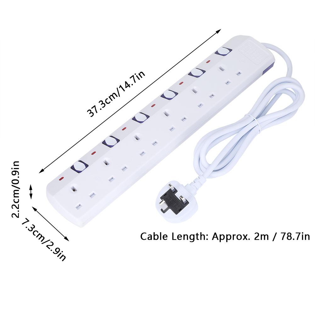 6 Outlets Uk Plug Power Socket Multifunction Adapt Vicedeal