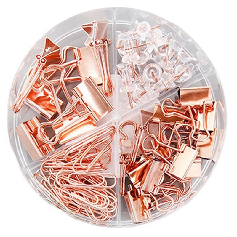 100Pcs Binder Clips Paper Clips Push Pins Sets wit... – Grandado