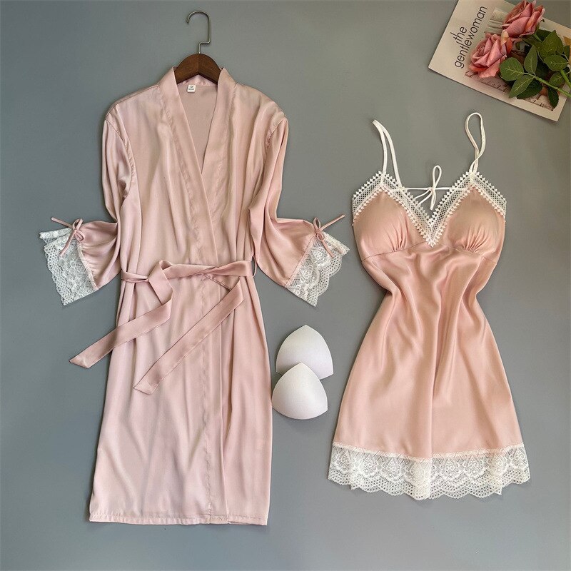 Female 2022 Robe Gown Sets Sexy Sleepwear Lingerie... – Vicedeal
