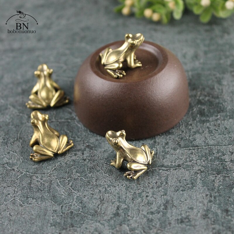 Retro Brass Meditate Zen Buddhism Frog Statue Smal... – Vicedeal