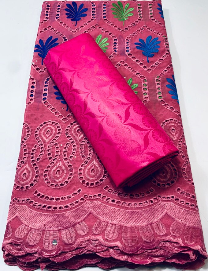 Africana Bazin Riche Brode tejido combinado suizo ... – Vicedeal