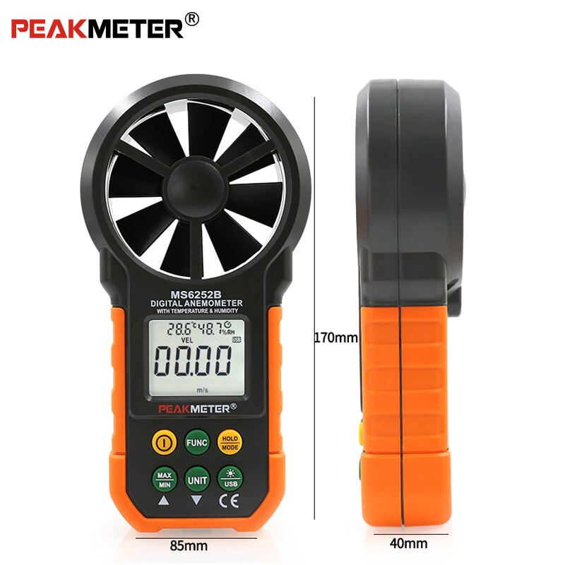 Peakmeter ms6252a ms6252b digitalt anemometer 30m... – Grandado