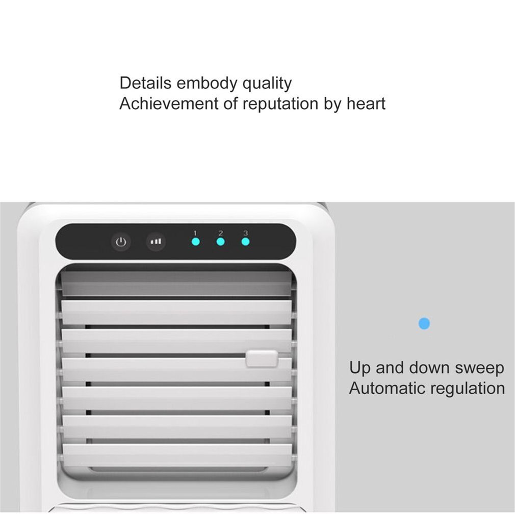 7 lys usb mini bærbar klimaanlæg luftkøler fan des... – Grandado