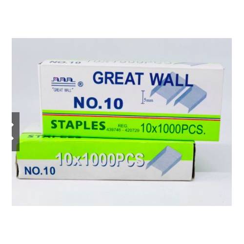STAPLE WIRE GREAT WALL NO:10 WHITE 2 BOX (1000 X10... – Vicedeal
