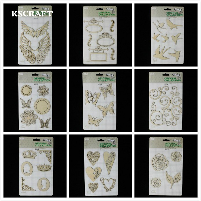 KSCRAFT wooden die cut embellishments for DIY Scra... – Vicedeal
