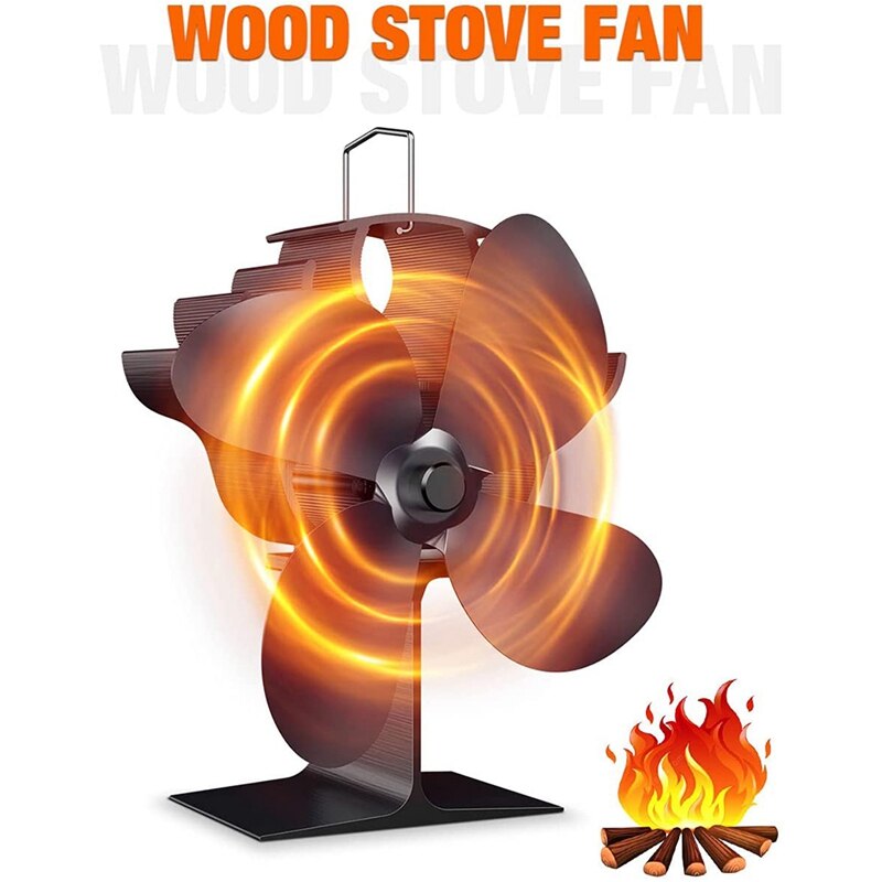 Houtkachel Ventilator, 4 Blades Warmte Aangedreven... – Grandado
