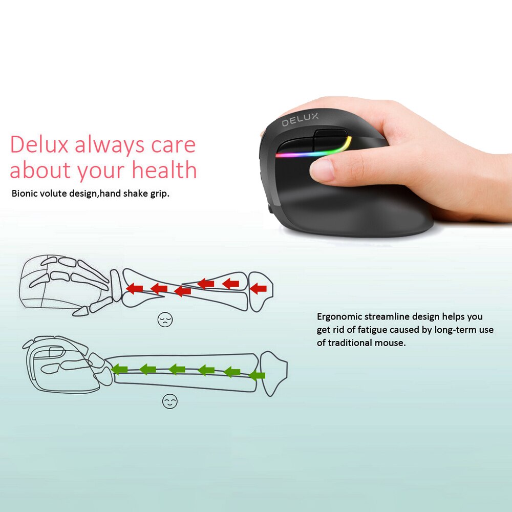 Delux M618 Mini Wireless Mouse Bluetooth 4.0+2.4GH... – Vicedeal