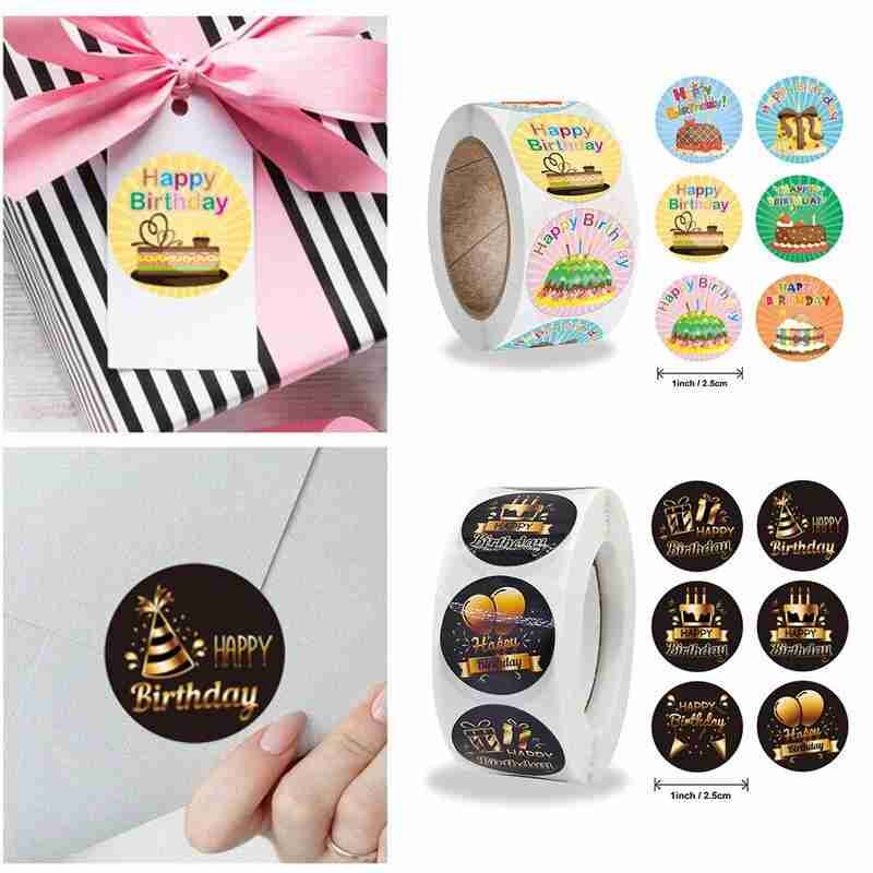 500 pcs/roll happy birthday sticker label birthday... – Vicedeal