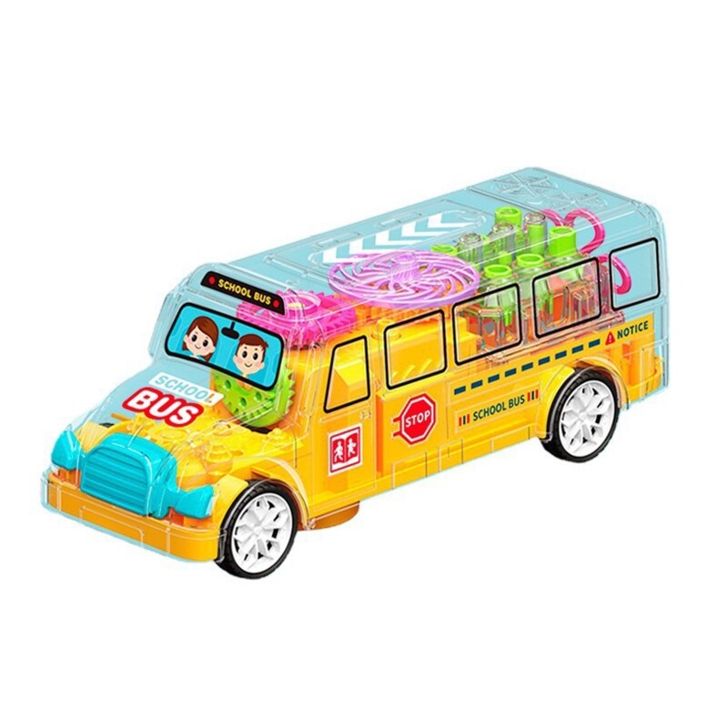 Mechanical Toy Train/Helicopter/School Bus with Ge... – Vicedeal