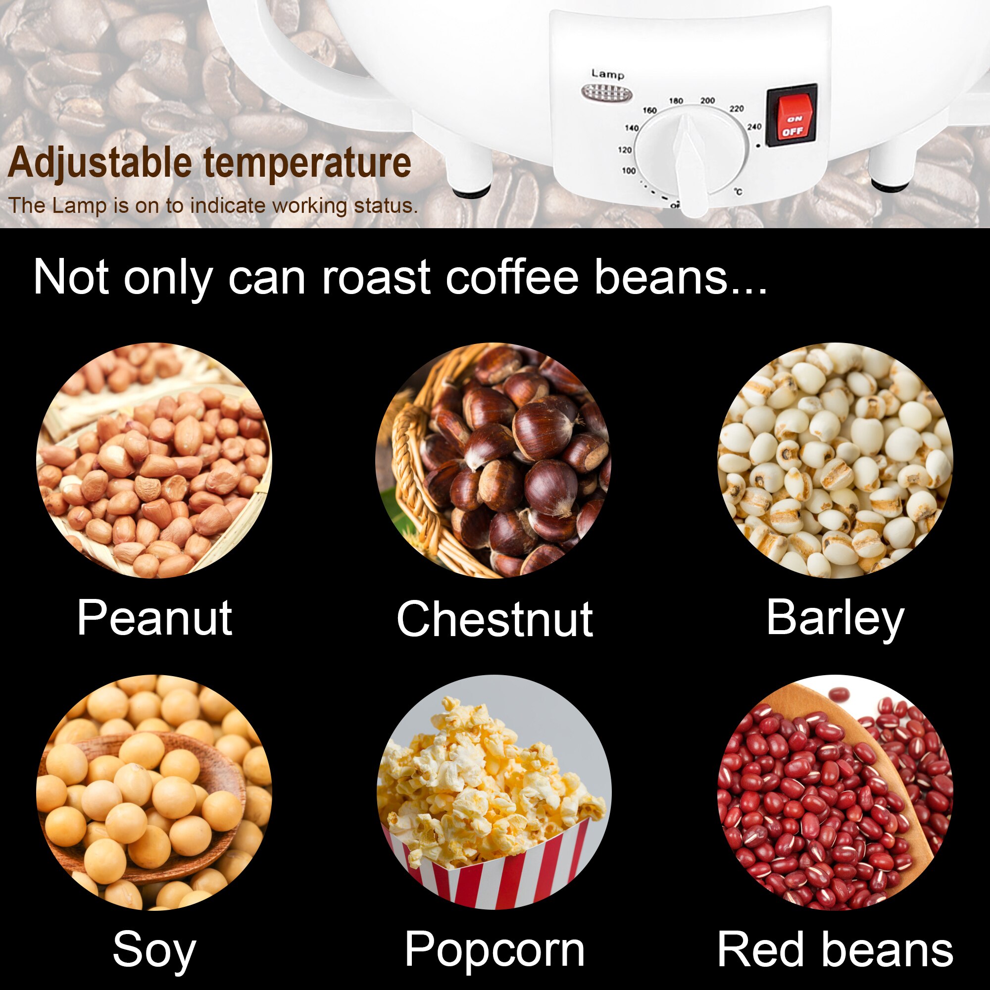 Electric Coffee Bean Baked Coffee Roaster Peanut B... – Grandado