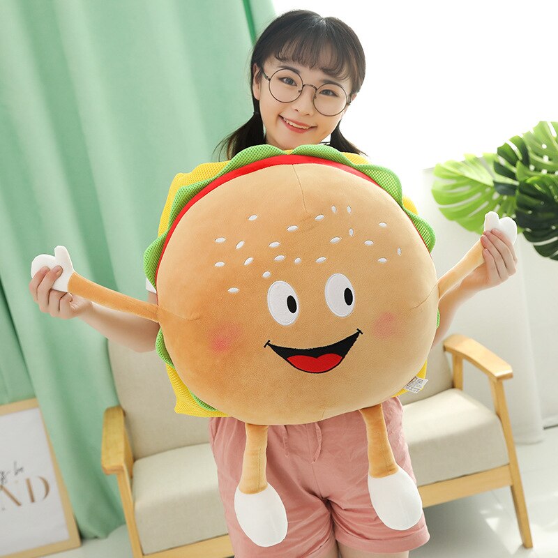 Leuke Cartoon Pluche Hamburger Patat Kip Been Spee... – Vicedeal