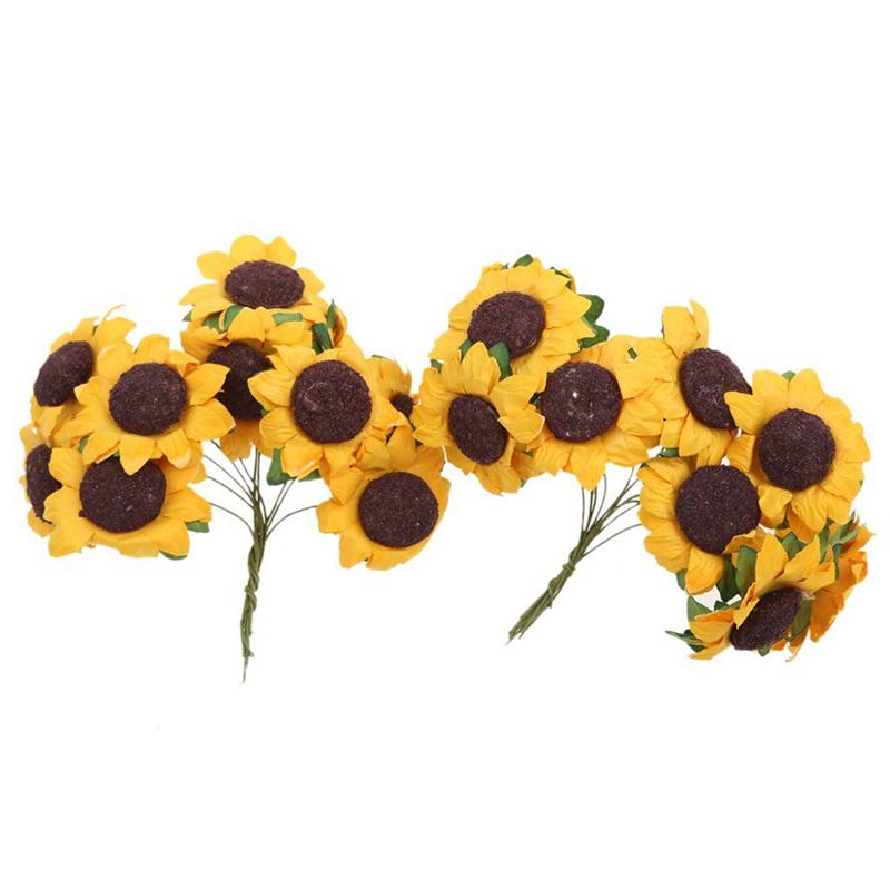 100pcs Chic Mini Artificial Paper Sunflower Weddin... – Grandado