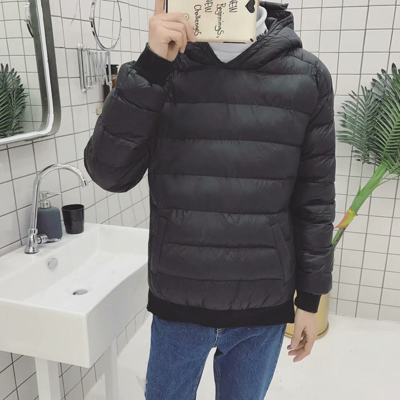 Winter Mens Pullover Padded Coat Couple Down Zippe... – Vicedeal