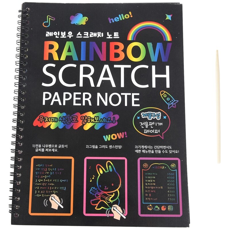 19x26Cm Large ic Color Rainbow Scratch Paper Note ... – Grandado