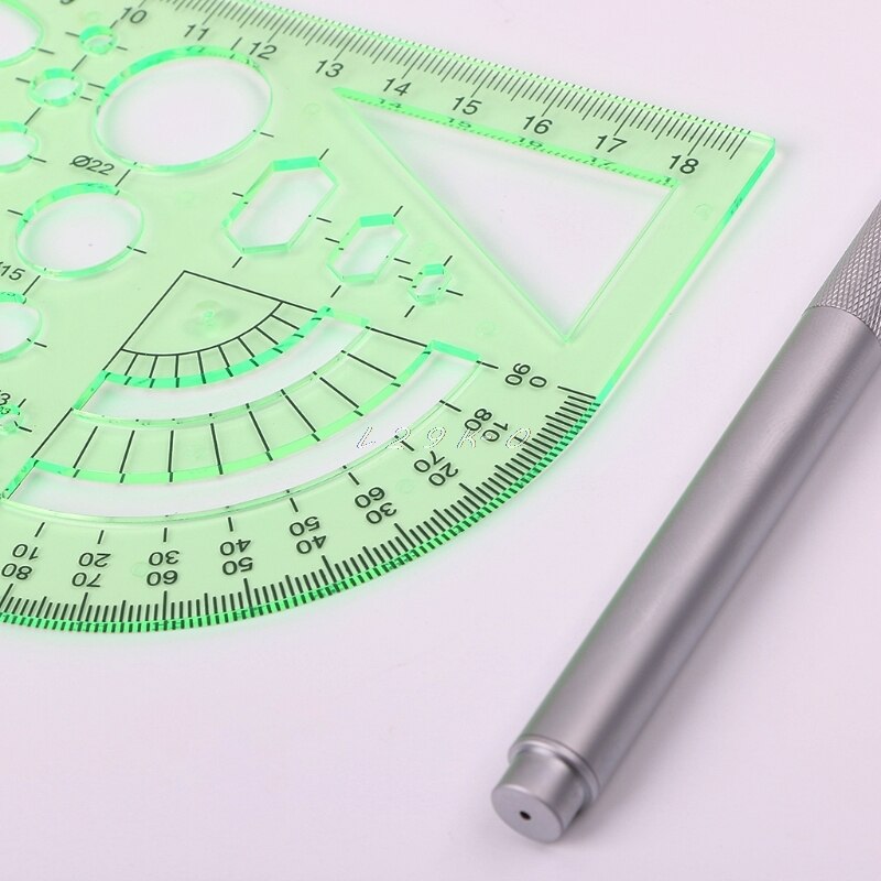 Green Geometric Template Ruler Drawing Tools Mappi... – Vicedeal