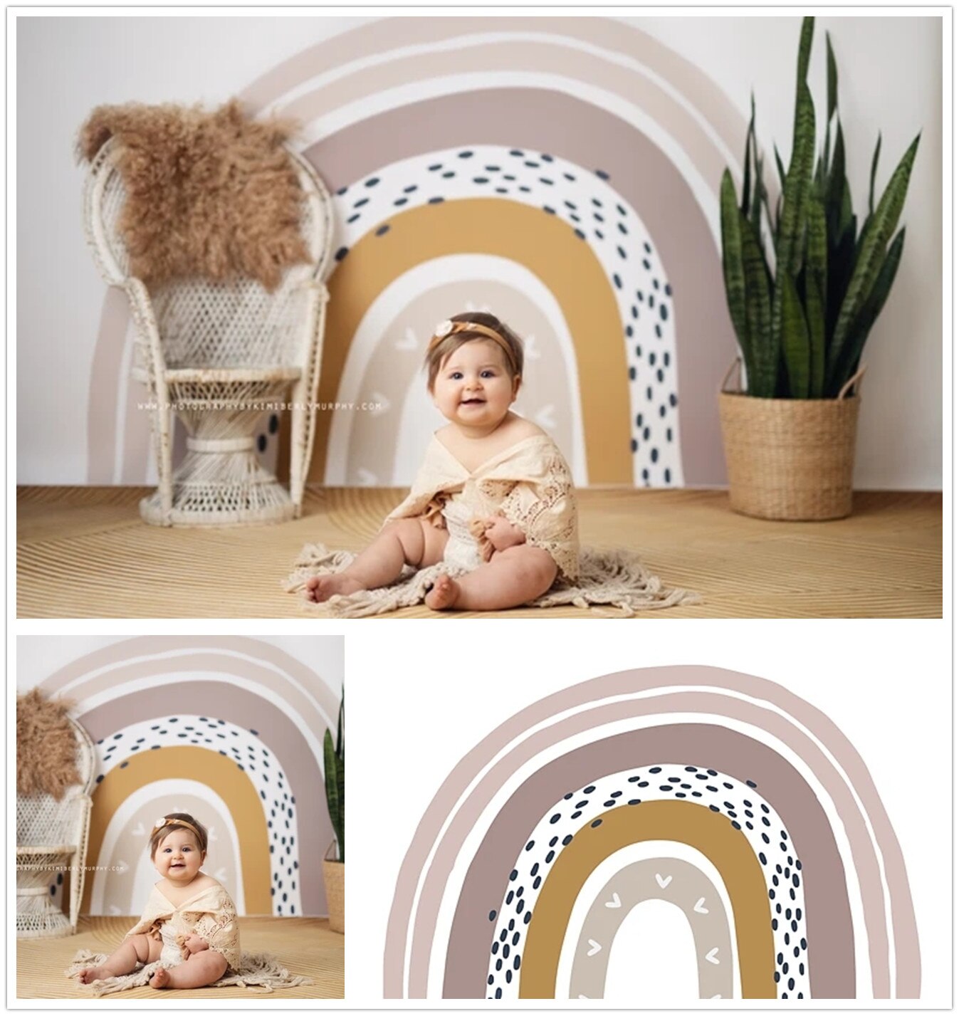 Photography Backdrops Vintage Rainbow Newborns Bab... – Vicedeal