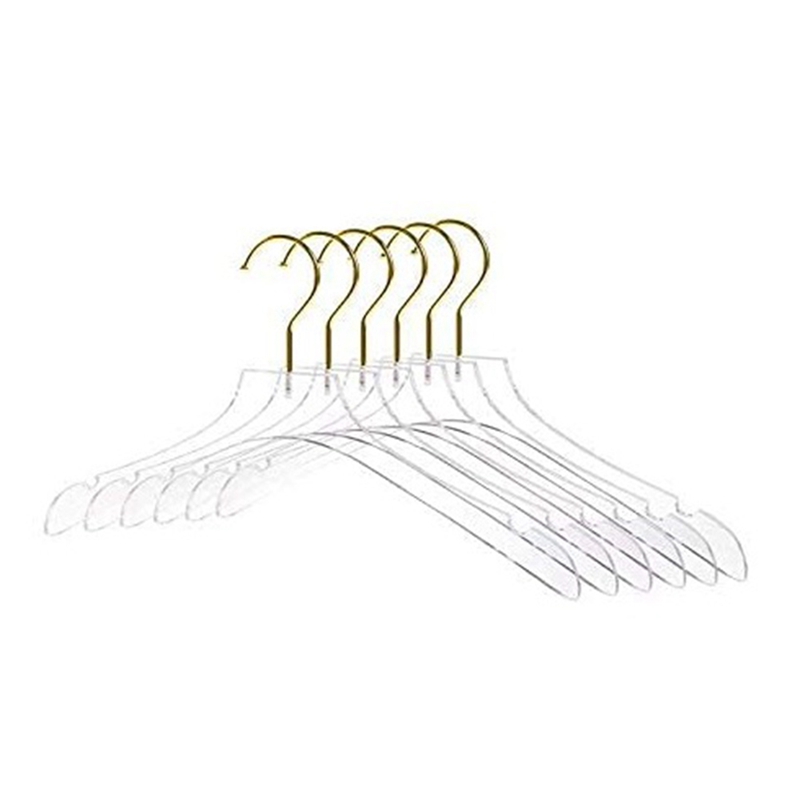 5 Pcs Clear Clothes Hangers With Gold Hook, Transp... – Grandado
